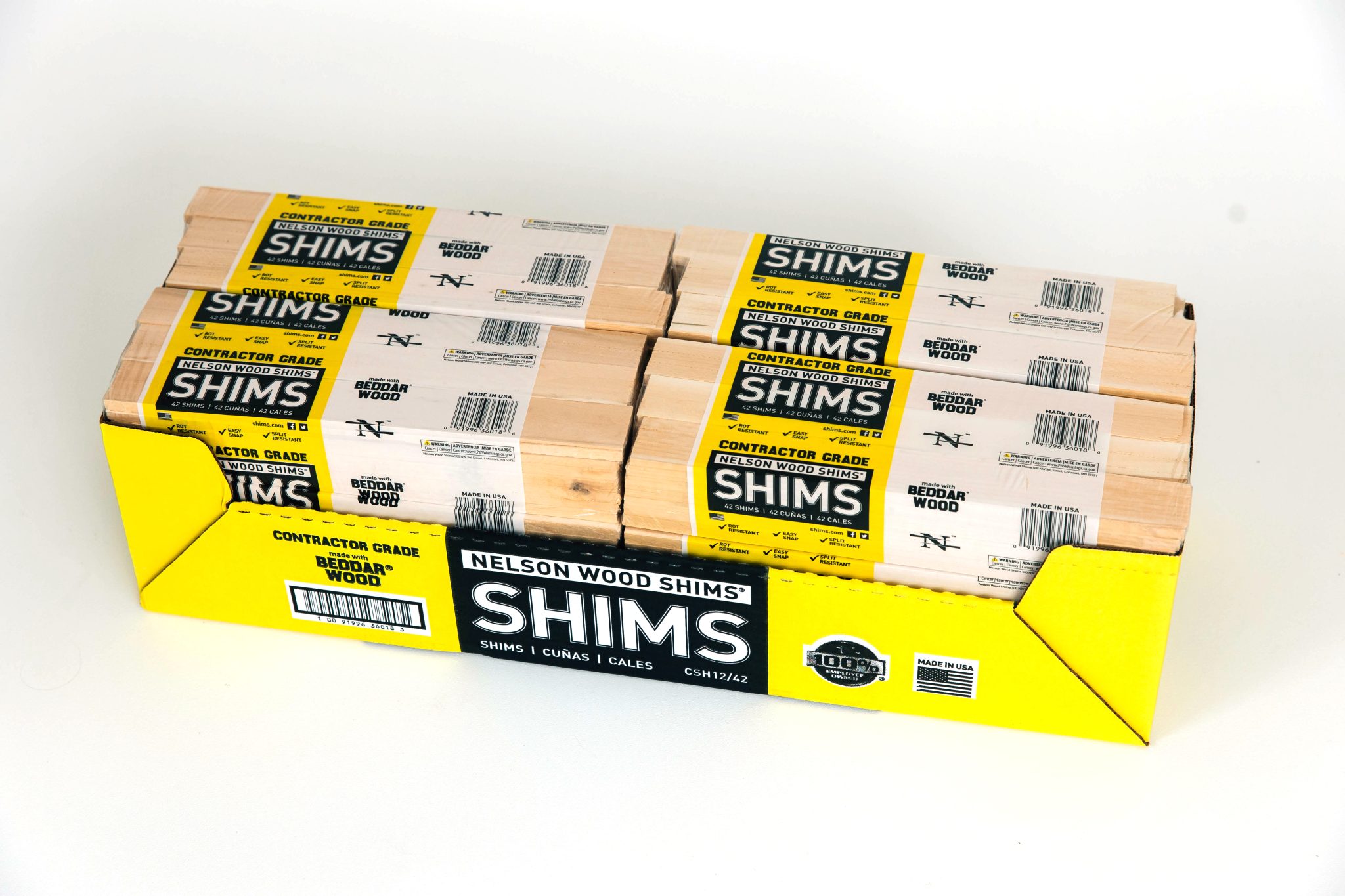 Contractor Grade Bundle – 12 Inch Beddar Wood Shims – Nelson Wood Shims